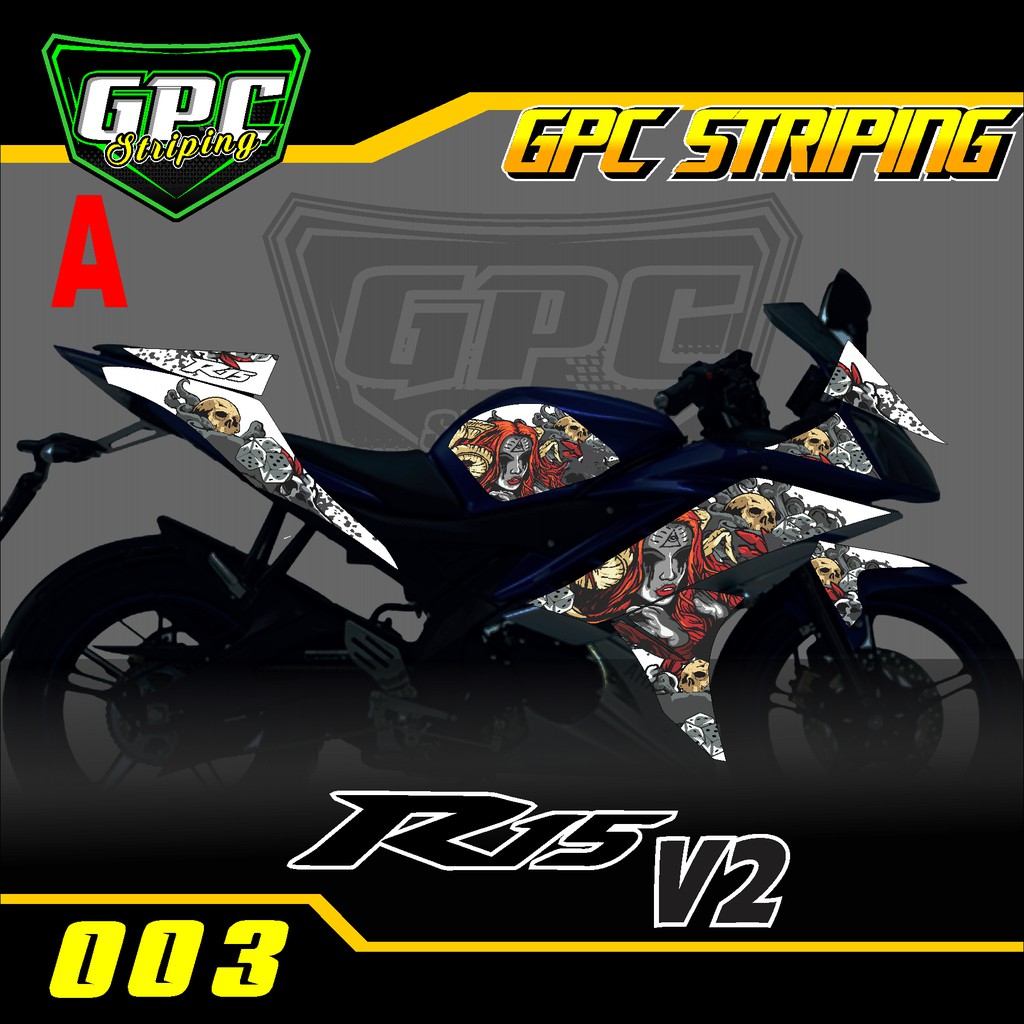 Sticker Striping Sticker Variation R15 V2 new-skull-Design 003 | Shopee ...