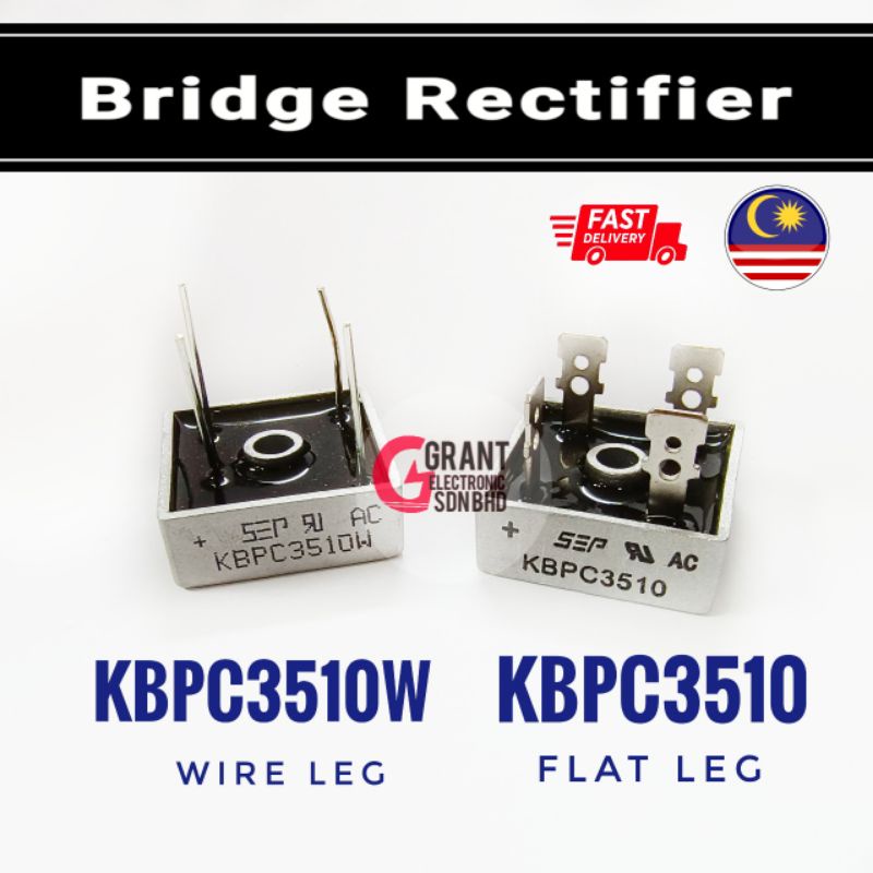 KBPC3510 KBPC3510W Single Phase Square Diode PCB Bridge Rectifier ...
