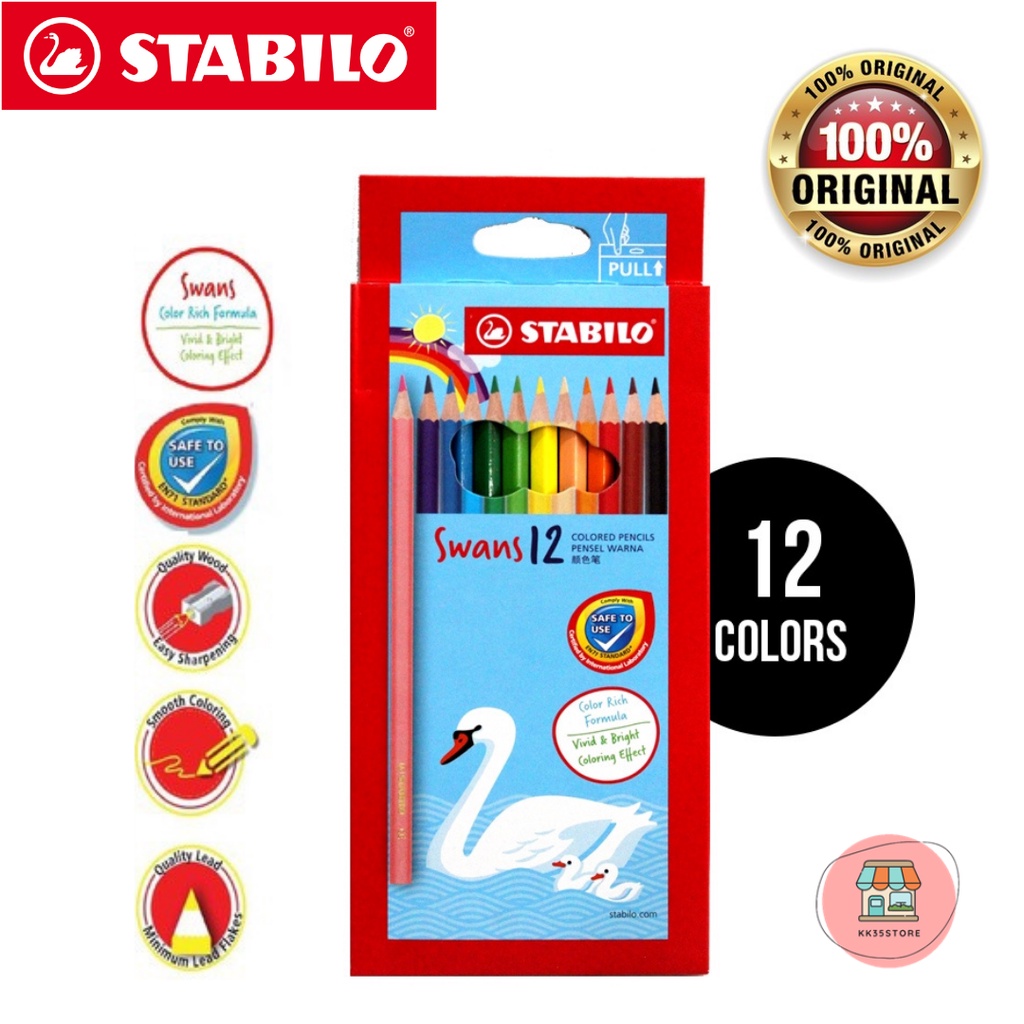 [READY STOCK] Stabilo Swans 12 / 24 Coloured Pencil-Long (Original ...