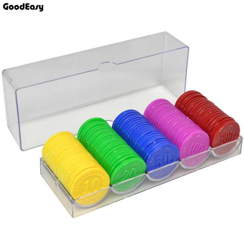 100 Pieces/Set Bump Plastic Chips Set Digital Mahjong Poker Game Tokens ...