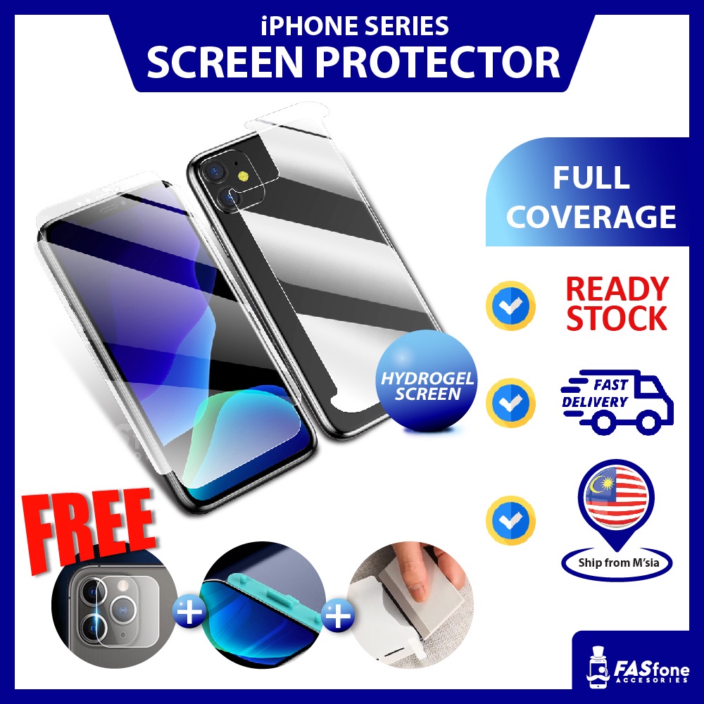 (Ready Stock) iP Phone 7 Plus 8 Plus X Xs Max 11 Pro Max Hydrogel Full ...