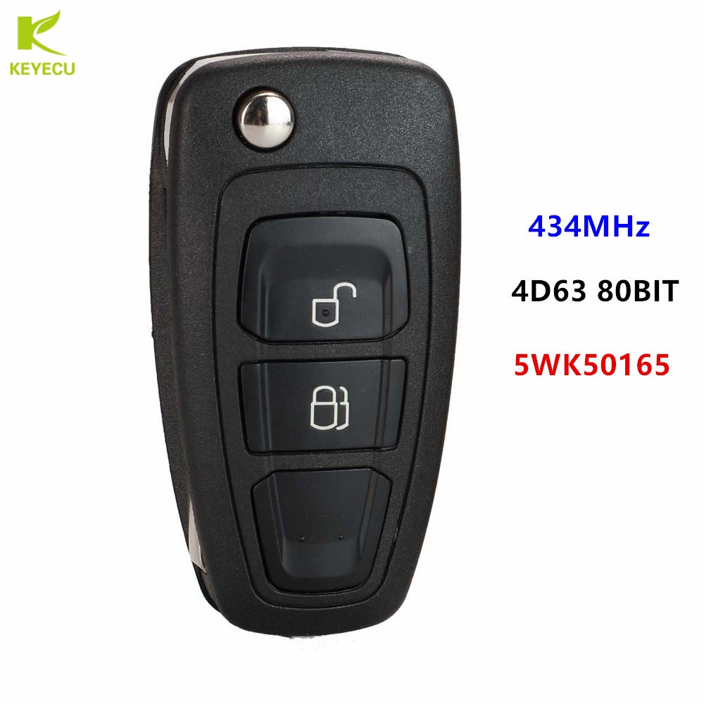 KEYECU Replacement Flip Remote Key 434MHz FSK 4D63 chip for Ford Ranger ...