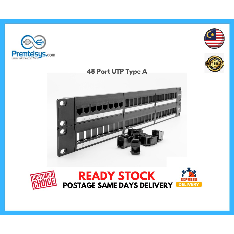 CAT5E 48 port UTP Patch Panel (Type A) | Shopee Malaysia
