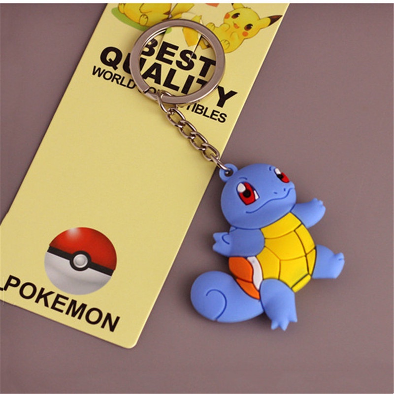 Anime Pokemon Pikachu Keychain Squirtle Vulpix Eevee Charizard ...