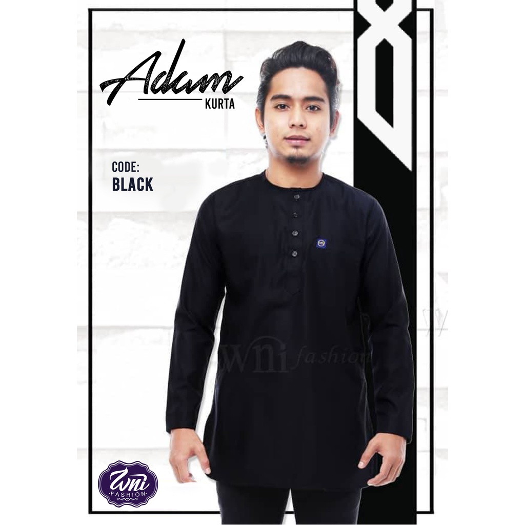 (Free Shipping) Kurta Adam - Black (Hitam) | Shopee Malaysia