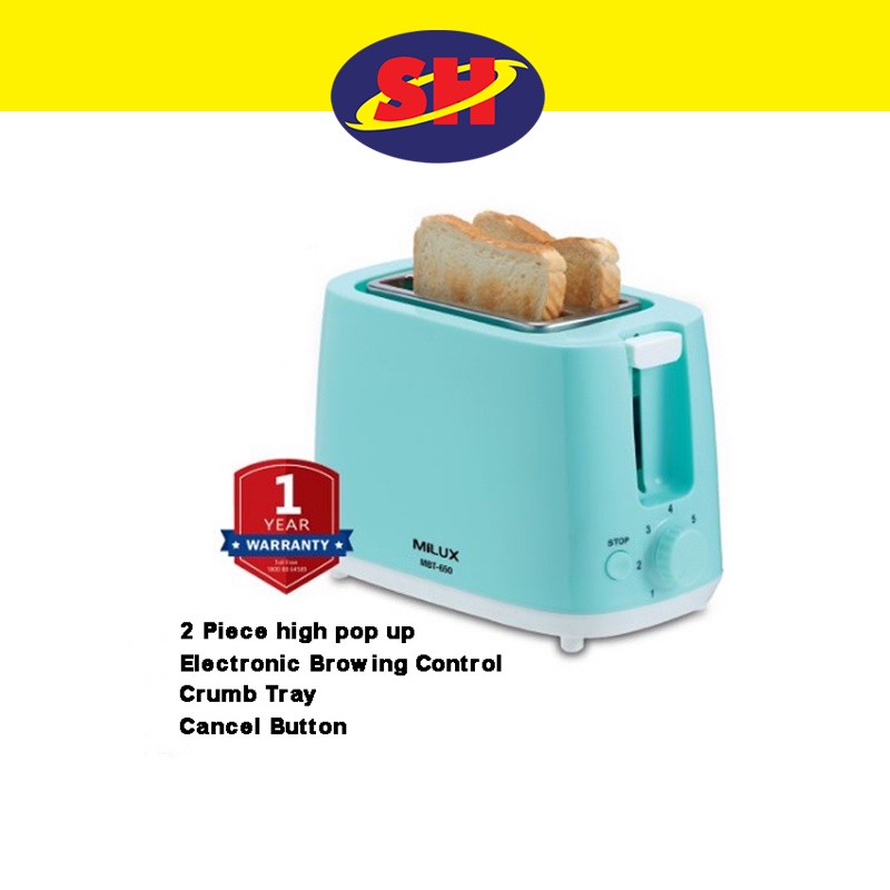 Milux 2 Slice Bread Toaster(Green) | Shopee Malaysia