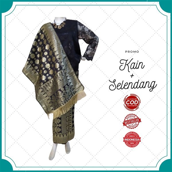 HITAM Songket Palembang Songket Set Songket Beautiful Sweet Black Gold ...