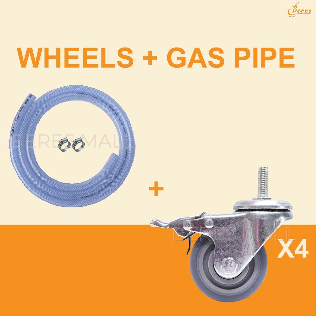 Set of 4 Wheels and Gas Pipe for High Pressure gas | Shopee Malaysia