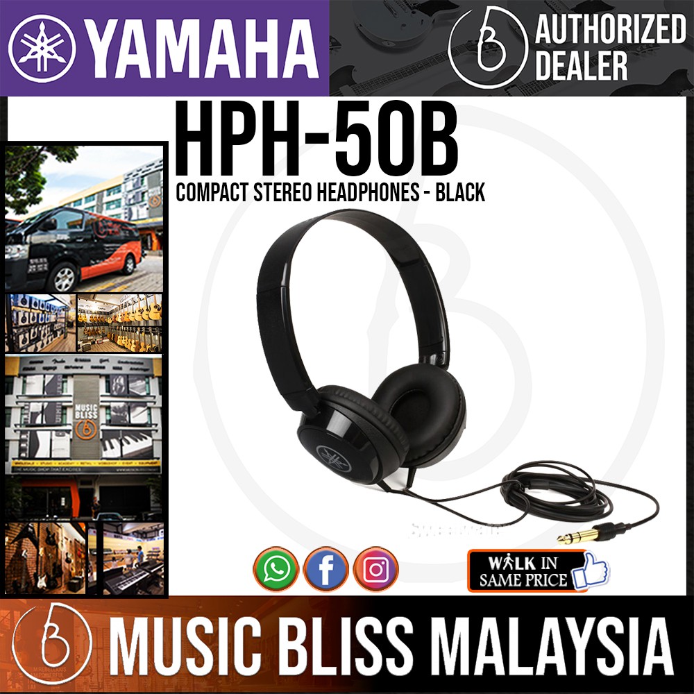 Yamaha HPH-50 Compact Stereo Headphones - Black / White (HPH50 ...