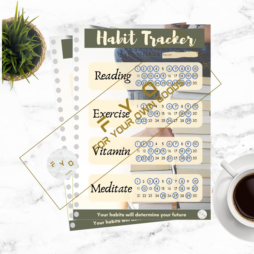 (Fyo) Monthly Planner Habit Tracker Binder A5 - Paper Only #002 ...