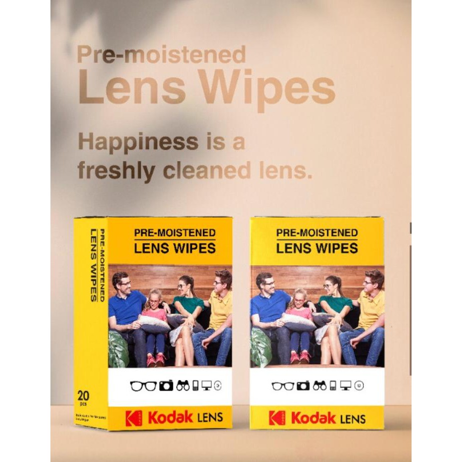 KODAK Lens Wipe Box 20 pieces For spectacles / smart phone / computer ...