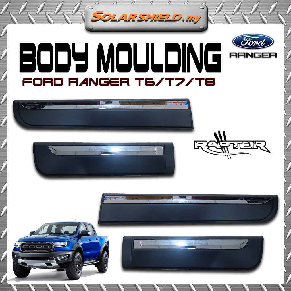 Ford Ranger T6 T7 T8 , Wildtrak, Raptor Side Door Cladding Trim Guard ...