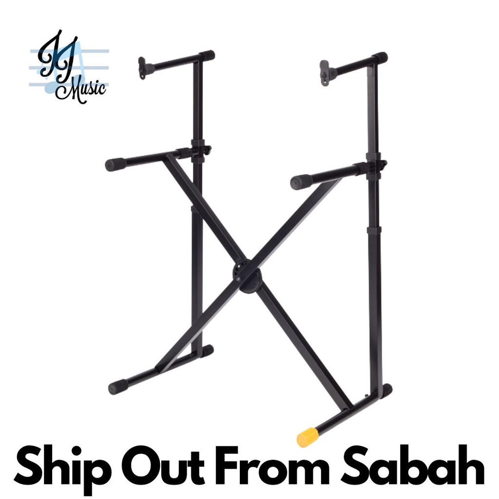 Hercules KS210B EZ-LOK Double Tier X-Keyboard Stand (KS-210B / KS 210B ...