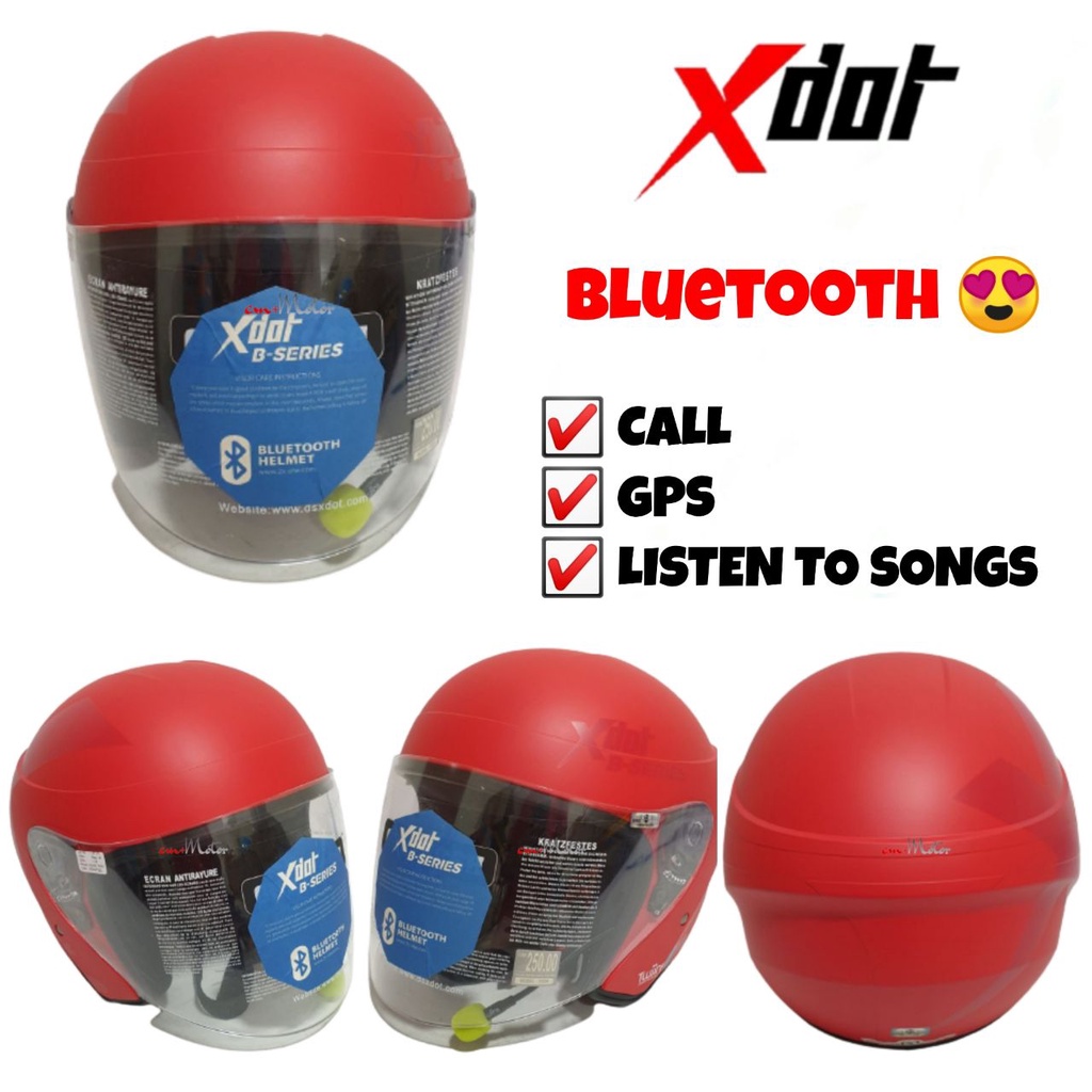 (Stok Clearance) XDOT GRAYFOSH G528 B-Series Twiins Bluetooth Helmet ...
