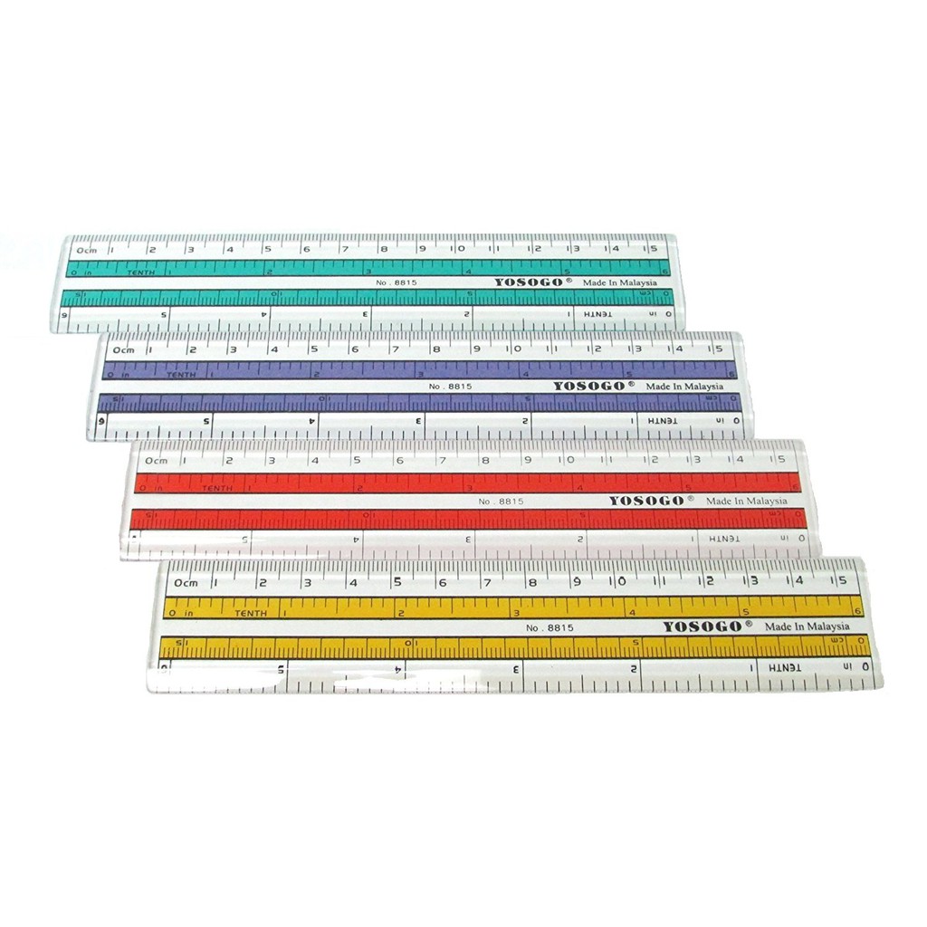Yosogo 15cm Hard Plastic Ruler 8815 Pembaris Plastic Keras | Shopee ...