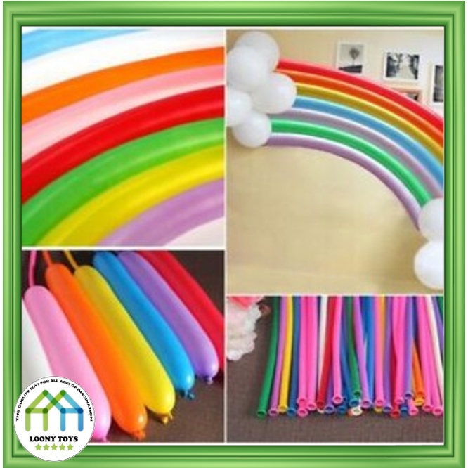 5PCS BIRTHDAY/PARTY/DECORATIONS/DESIGNS LONG BALLOONS ASSORTED COLORS ...