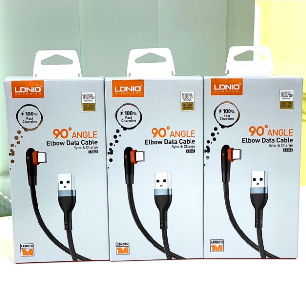 LDNIO LS561 LS562 1 /2 METER 90° ANGLE ELBOW 2.4A FAST CHARGE DATA CABLE | Shopee Malaysia
