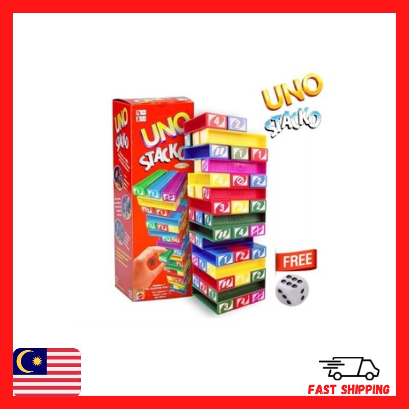 [RH SHOP] Uno Stacko Stacking Jenga Game | Stacking Block Game | Toys ...