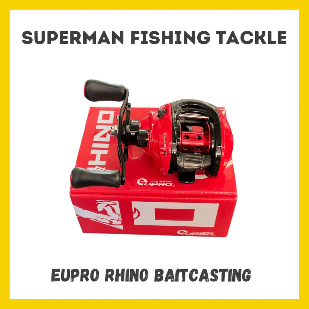 💯 Eupro Rhino Casting Reel Red Colour Baitcasting GEAR RATIO :6.2:1 MAX ...
