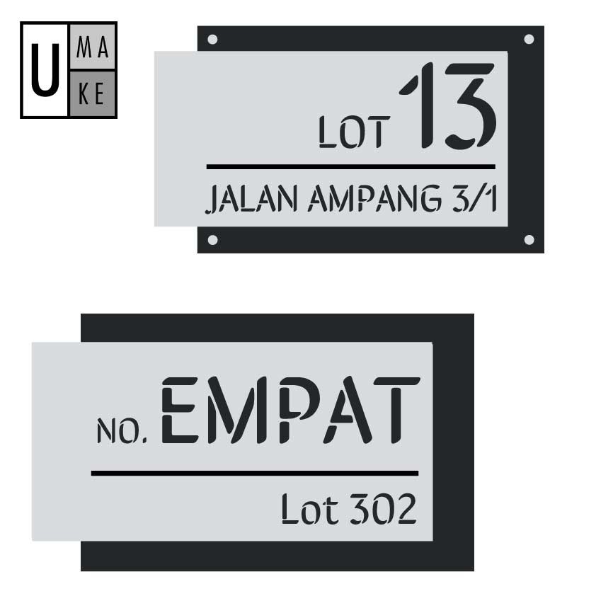 UMAKE customize house number plate | nombor rumah | sign plate acrylic ...
