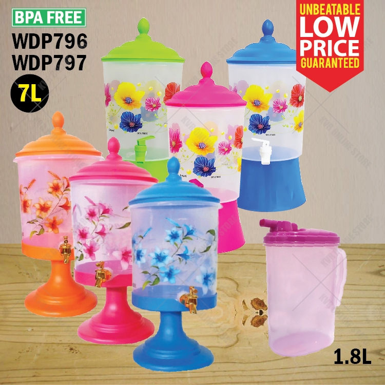 LAVA Water Dispenser Drinking Container Fridge Jug 1.8L / 7L BPA FREE ...