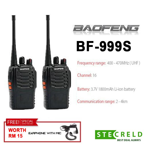 BaoFeng BF-999S BF999s Upgraded Version BF-888s 16 Channel Walkie ...