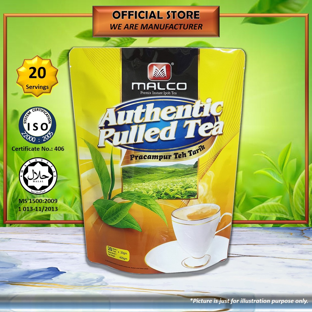 MALCO Authentic Pulled Tea / Serbuk Teh Tarik HALAL 20gm x 20 sachets ...