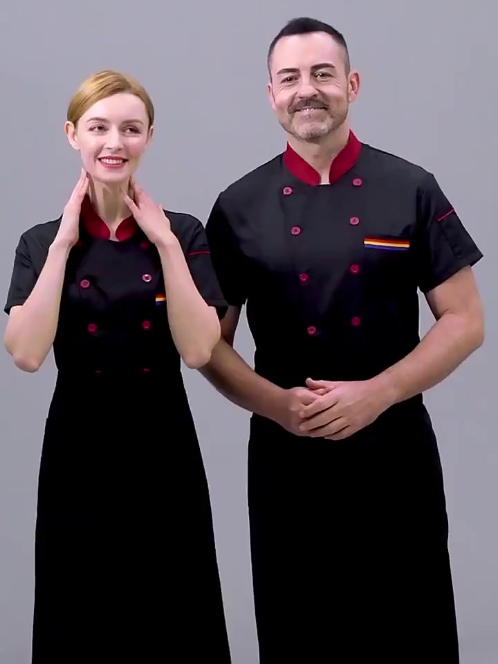 【🇲🇾Malaysia Ready Stock】Chef Uniform Chef clothes short sleeve hotel ...