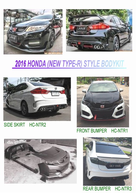 Honda city 2014 2015 2016 type R concept bodykit body kit front rear ...