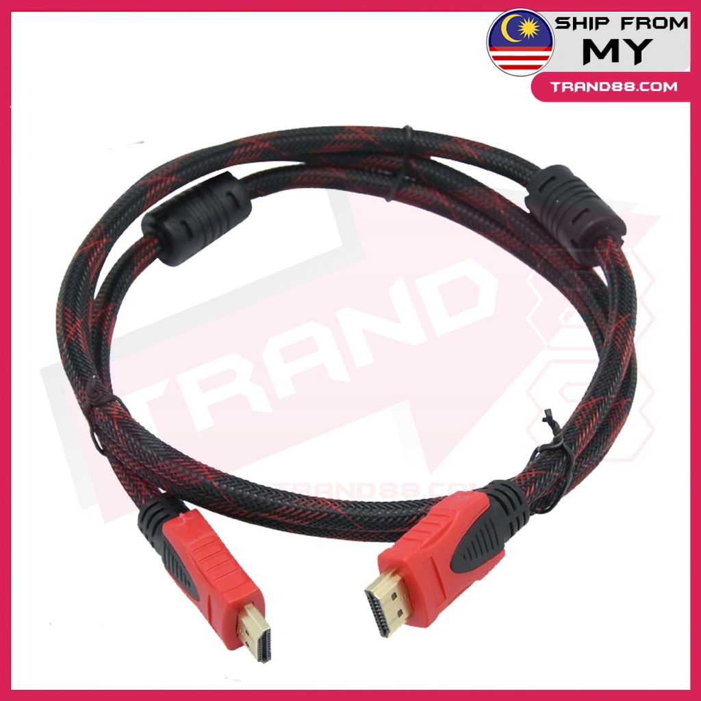 1.5M 3M 5M High Speed Video HDMI Cable Full HD1080p Gold 24K Plated ...