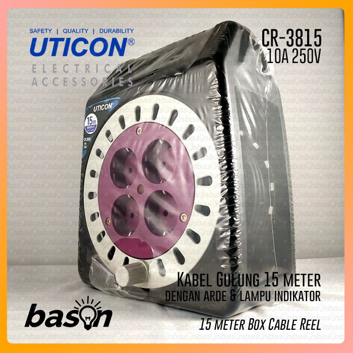 Uticon CR3815 - 15 Meter Grounded BOX Roll Cable - Cable Reel | Shopee ...