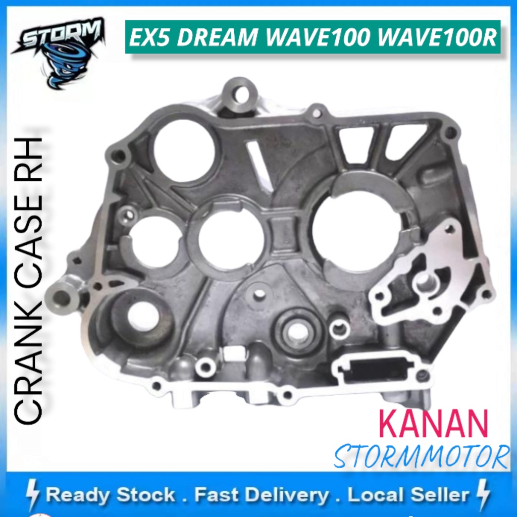 ENGINE CRANK CASE RH STD EX5/DREAM ENGINE COVER KANAN EX5 DREAM WAVE100 ...