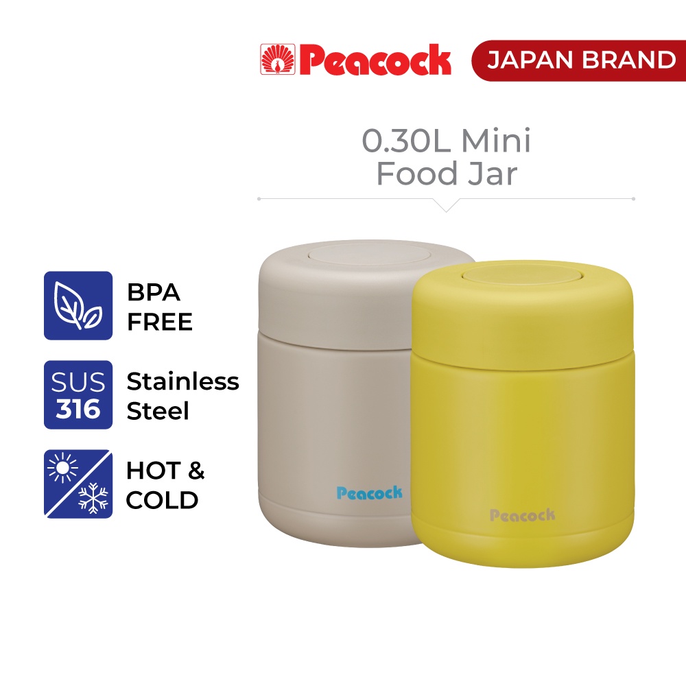 PEACOCK LKD-30 Mini Food Jar SUS316 Thermos Insulated Vacuum Food Jar 300ML | Shopee Malaysia