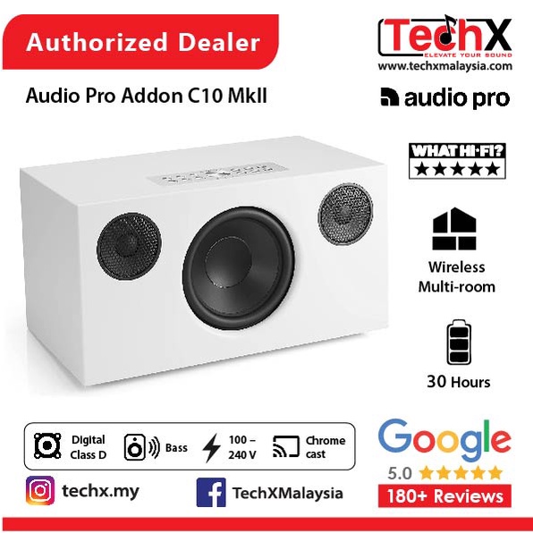 Audio Pro Addon C10 MkII - Compact High Fidelity WiFi Wireless Bluetooth Multi-Room Speaker ...