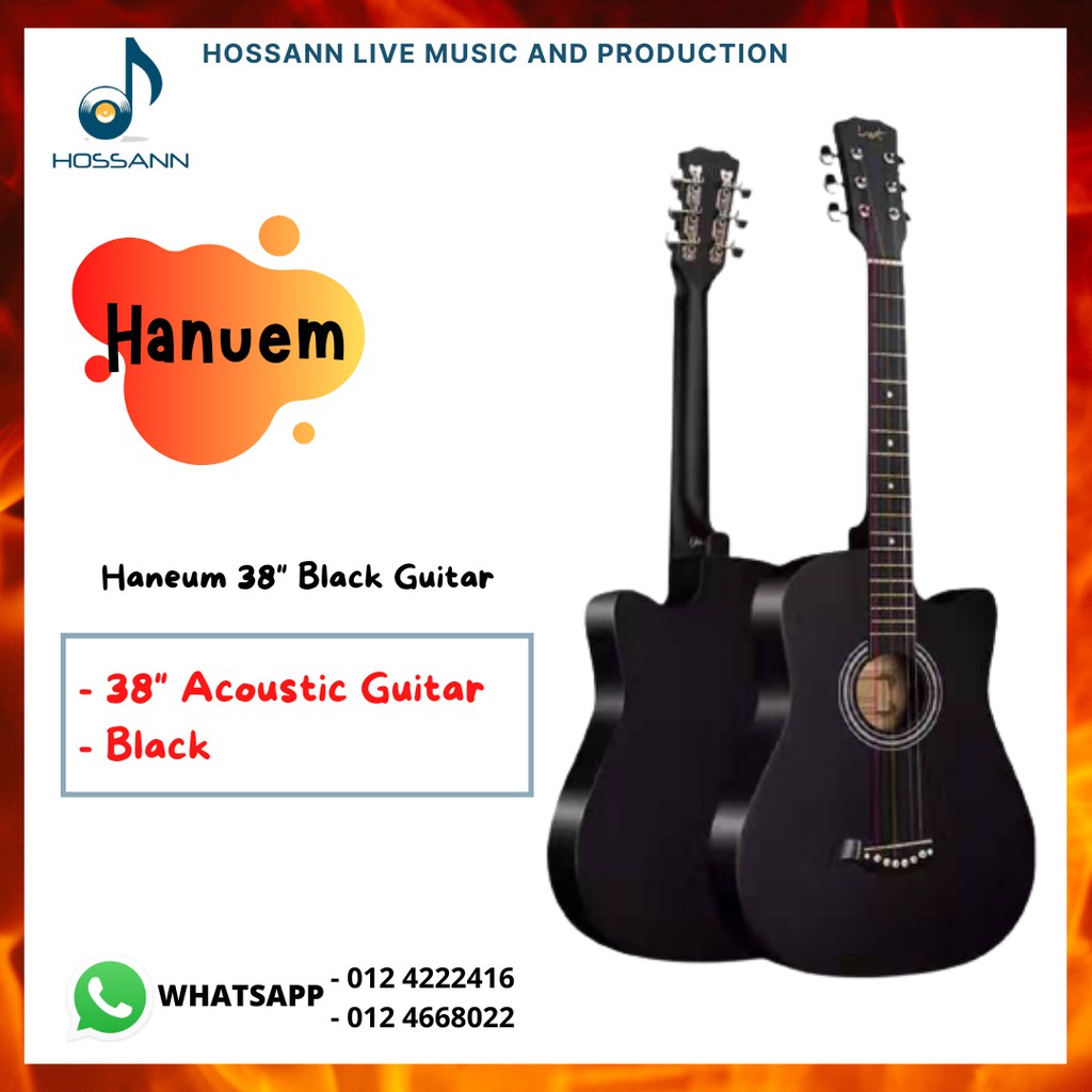 🔥 Haneum 38" Acoustic Guitar (Black) 🔥 吉他 | Shopee Malaysia