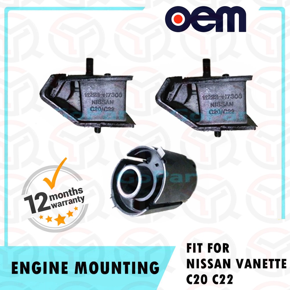 NISSAN VANETTE VAN C20 C22 ENGINE MOUNTING SET (3 PIECE) (1 YEAR ...