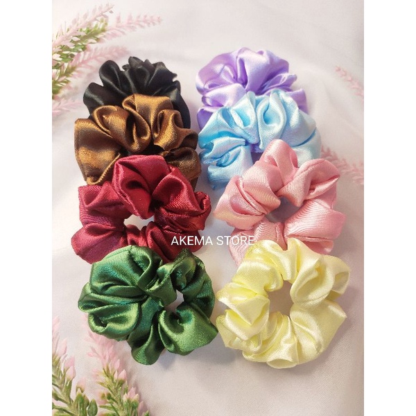 GETAH RAMBUT SCRUNCHIE SATIN HAND MADE READY STOCK | Shopee Malaysia