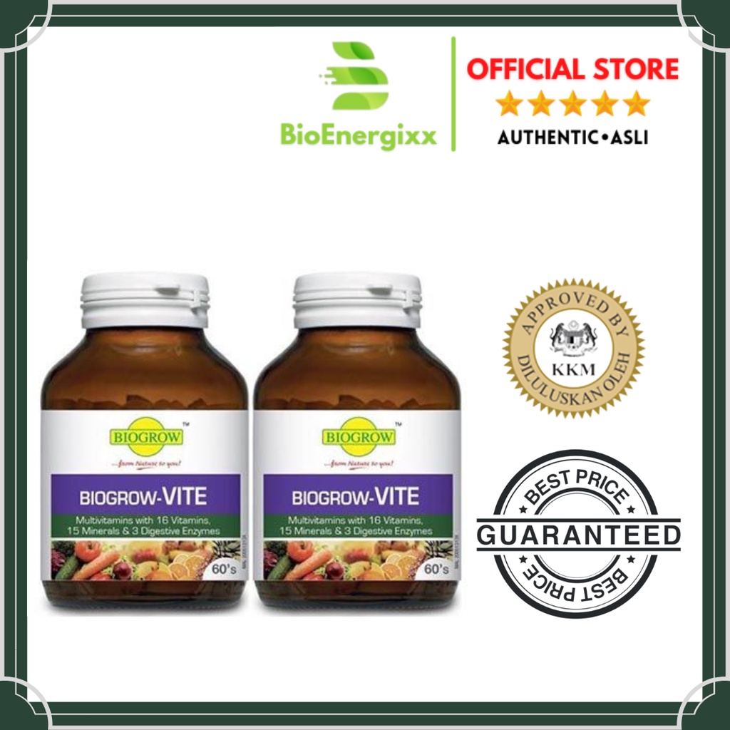 Biogrow Biogrow-Vite Multivitamins with 16 Vitamins, 15 Minerals & 3 ...