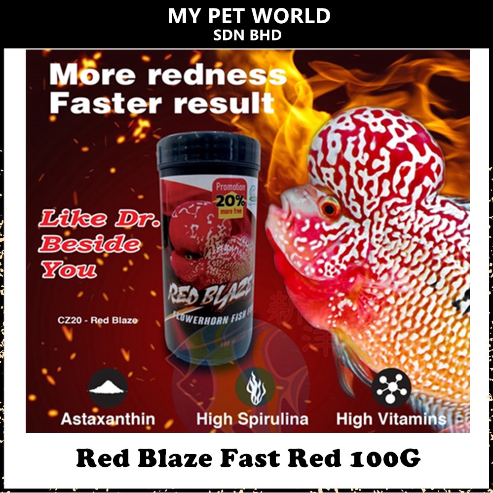 CZ Aqua Red Blaze x3 Red Enhanced Fish Food / Flower Horn Food 100G ...