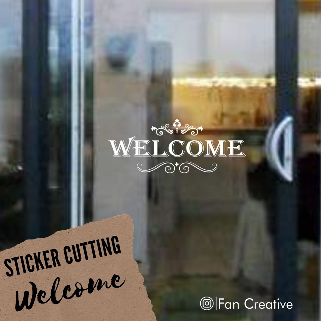 WELCOME Sign Sticker Vinyl Die-Cut for Door Window Wall Decorations ...