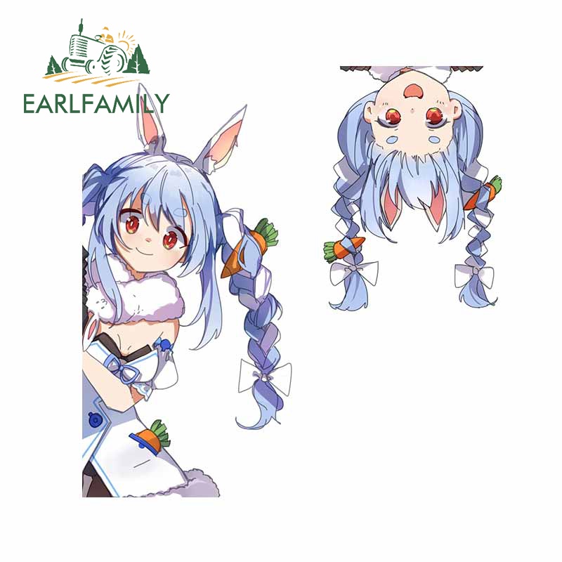EARLFAMILY 13cm Pekora Hololive Car Stickers Sunscreen Scratch-Proof ...