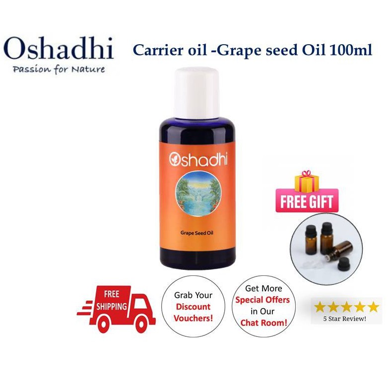 Oshadhi Germany Grape Seed 30/100/500ml carrier oil/vegetable oil/Aromatherapy mix with your ...