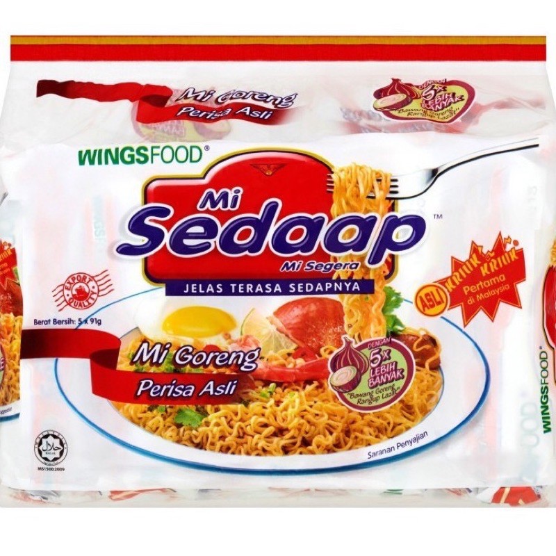 Mi Sedaap Fried Noodle - Original Flavour (5 x 91g) | Shopee Malaysia
