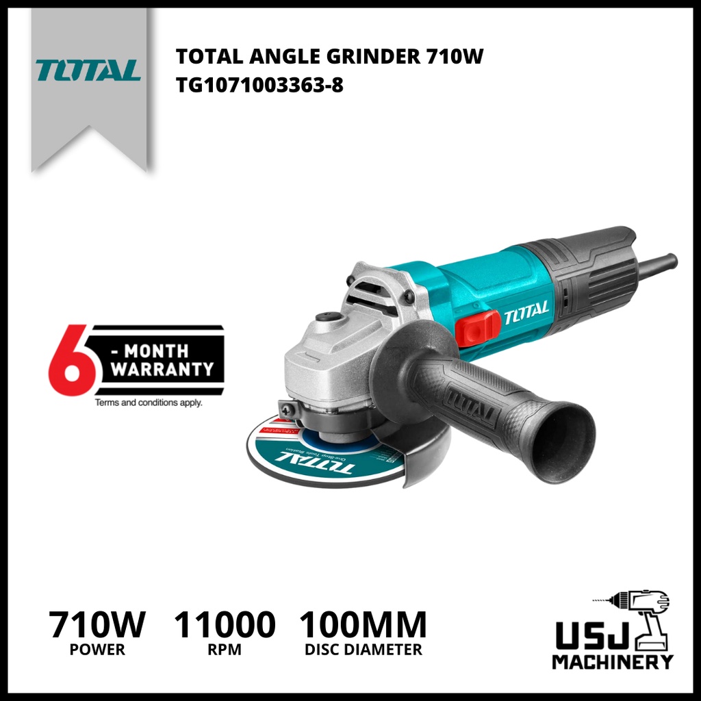 TOTAL Angle Grinder 710W TG107100363-8 | 6 Months Warranty | Shopee ...
