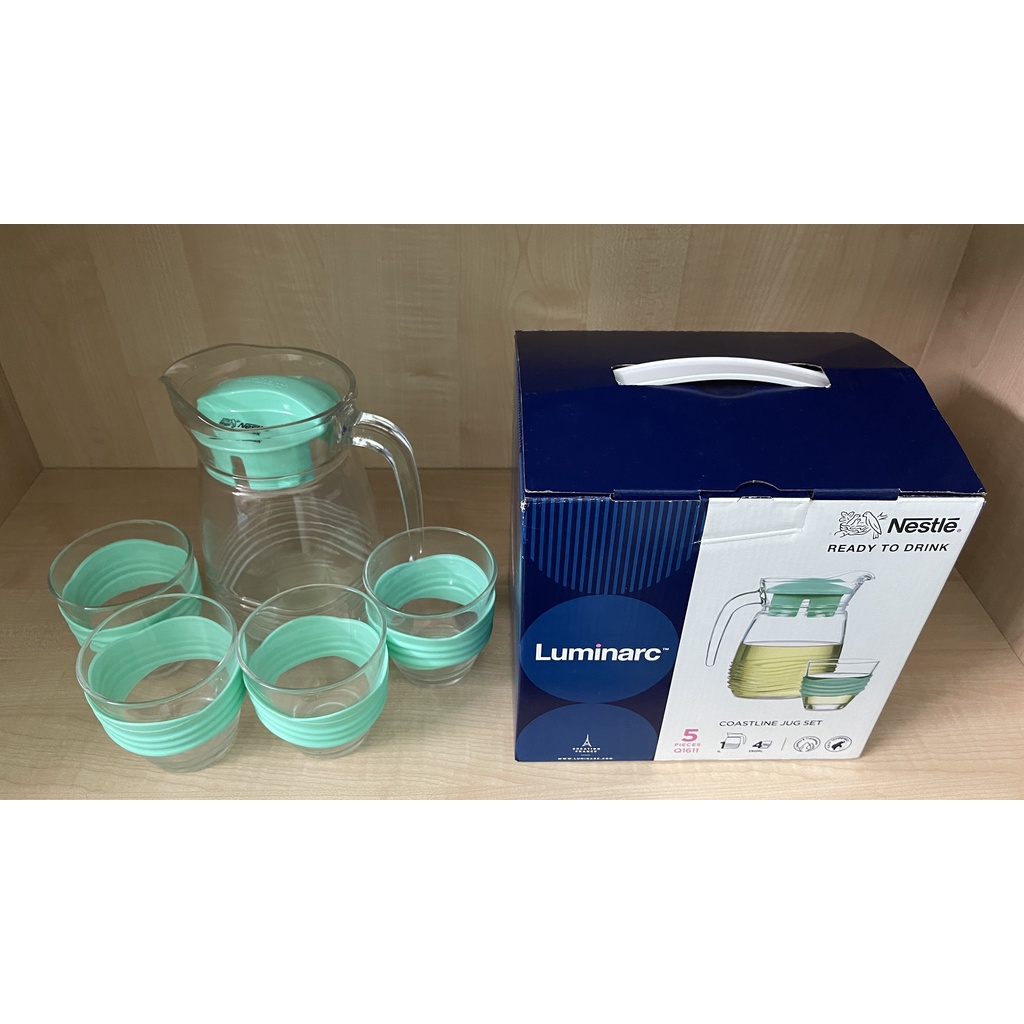 Luminarc 5pcs Coastline Drink Jug Set (Free Gift Version) | Shopee Malaysia