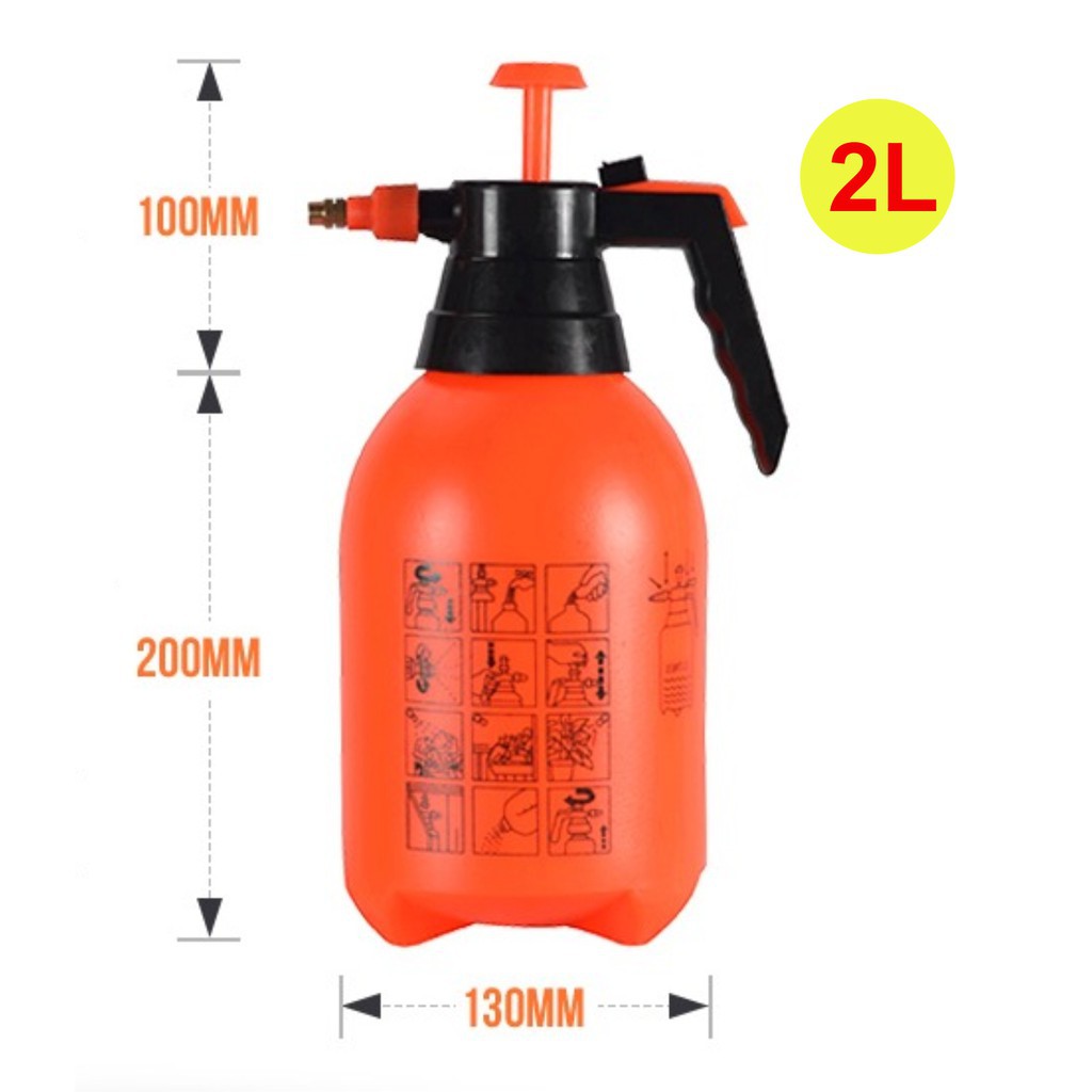 Heavy Duty Deluxe Chemical Pressure Spray Plastic Nozzle Bottle 2L 1L ...