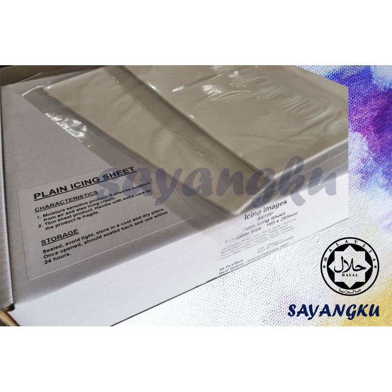RM8.50 - RM9.00 per pc Edible Icing Sheet A4 Plain Icing Image HALAL ...