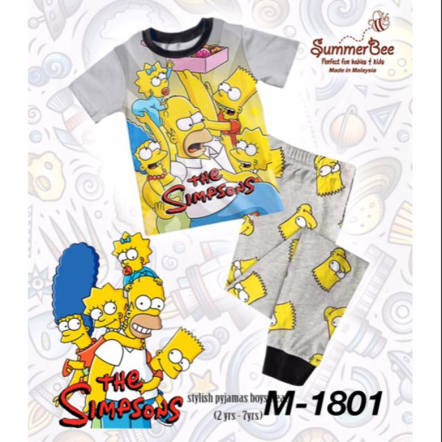 SUMMER BEE PYJAMAS THE SIMPSONS | Shopee Malaysia
