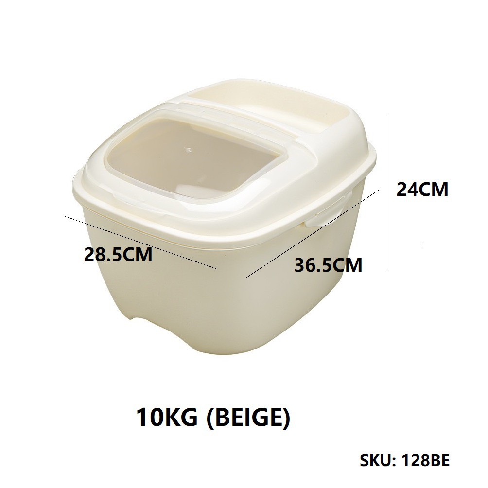 10KG Rice Storage Box Food Container Wheels Stackable Food Storage Rice ...