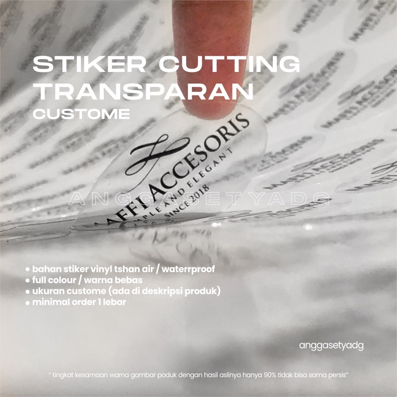 Transparent Sticker Cutting Olshop Shop Name Label Jar Packaging Round ...